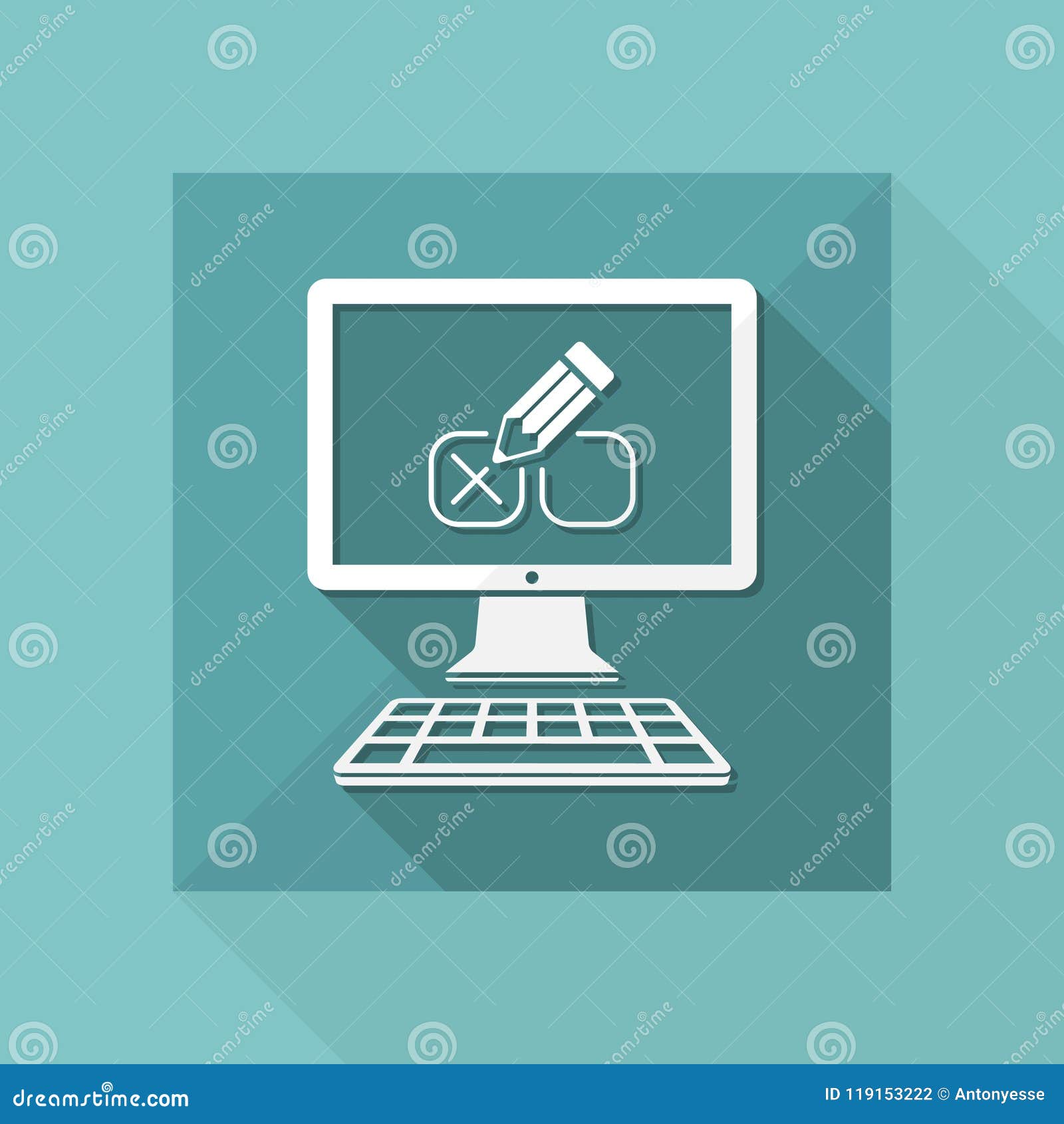Web Test with Multiple Choice Questions - Vector Web Icon Stock Vector ...