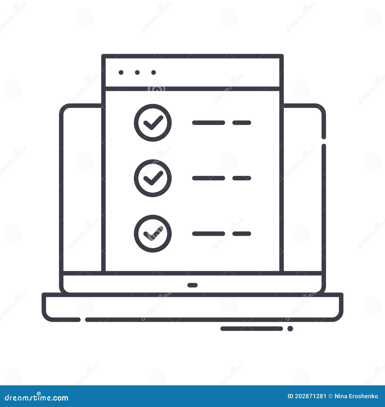 Web Testing Icon, Linear Isolated Illustration, Thin Line Vector, Web ...