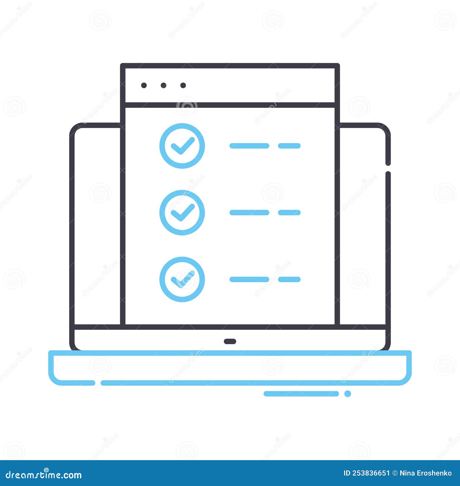 Web Testing Line Icon, Outline Symbol, Vector Illustration, Concept ...