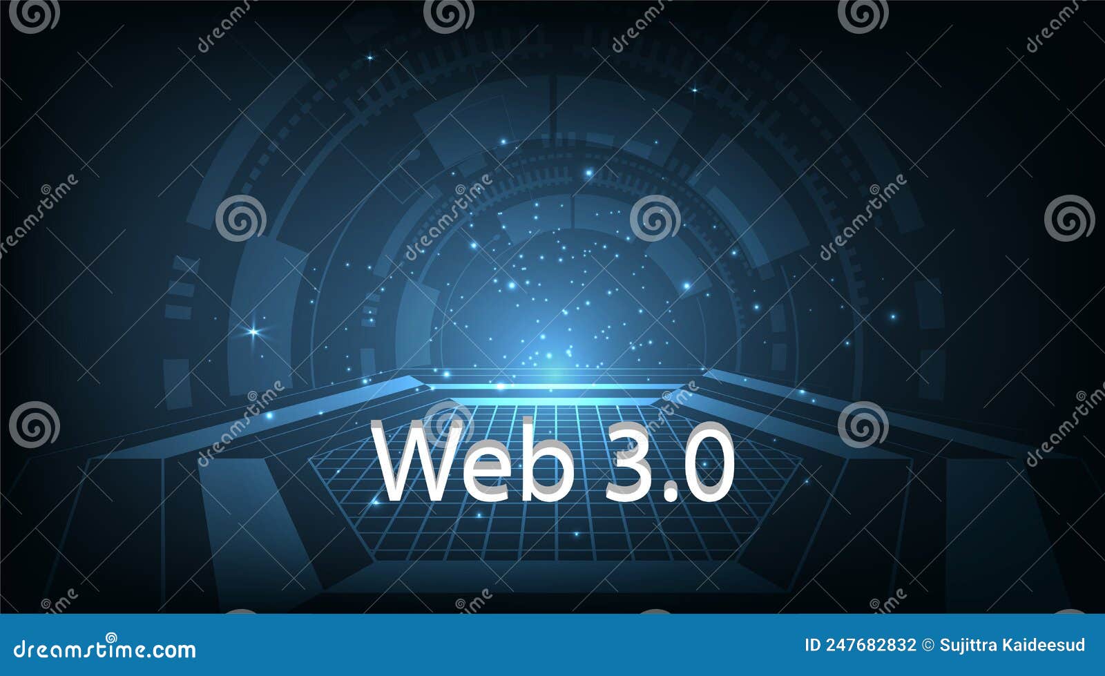 Web 3.0 Text on Dark Blue Technology Background Stock Vector ...