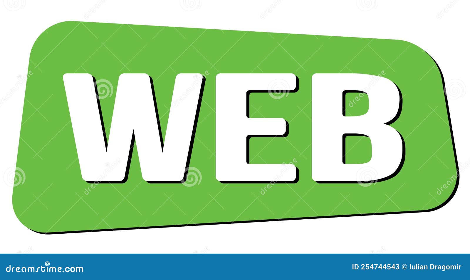 WEB Text on Green Trapeze Stamp Sign Stock Illustration - Illustration ...