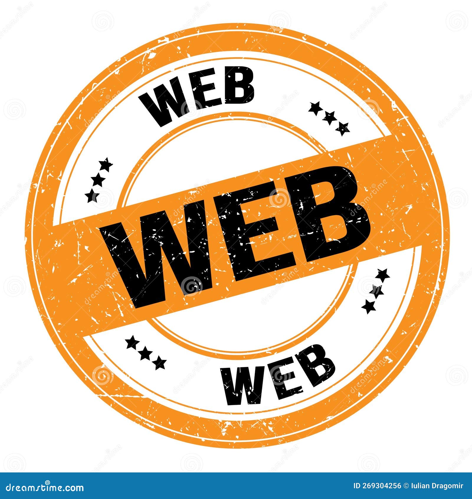 WEB Text Written on Orange-black Round Stamp Sign Stock Illustration ...