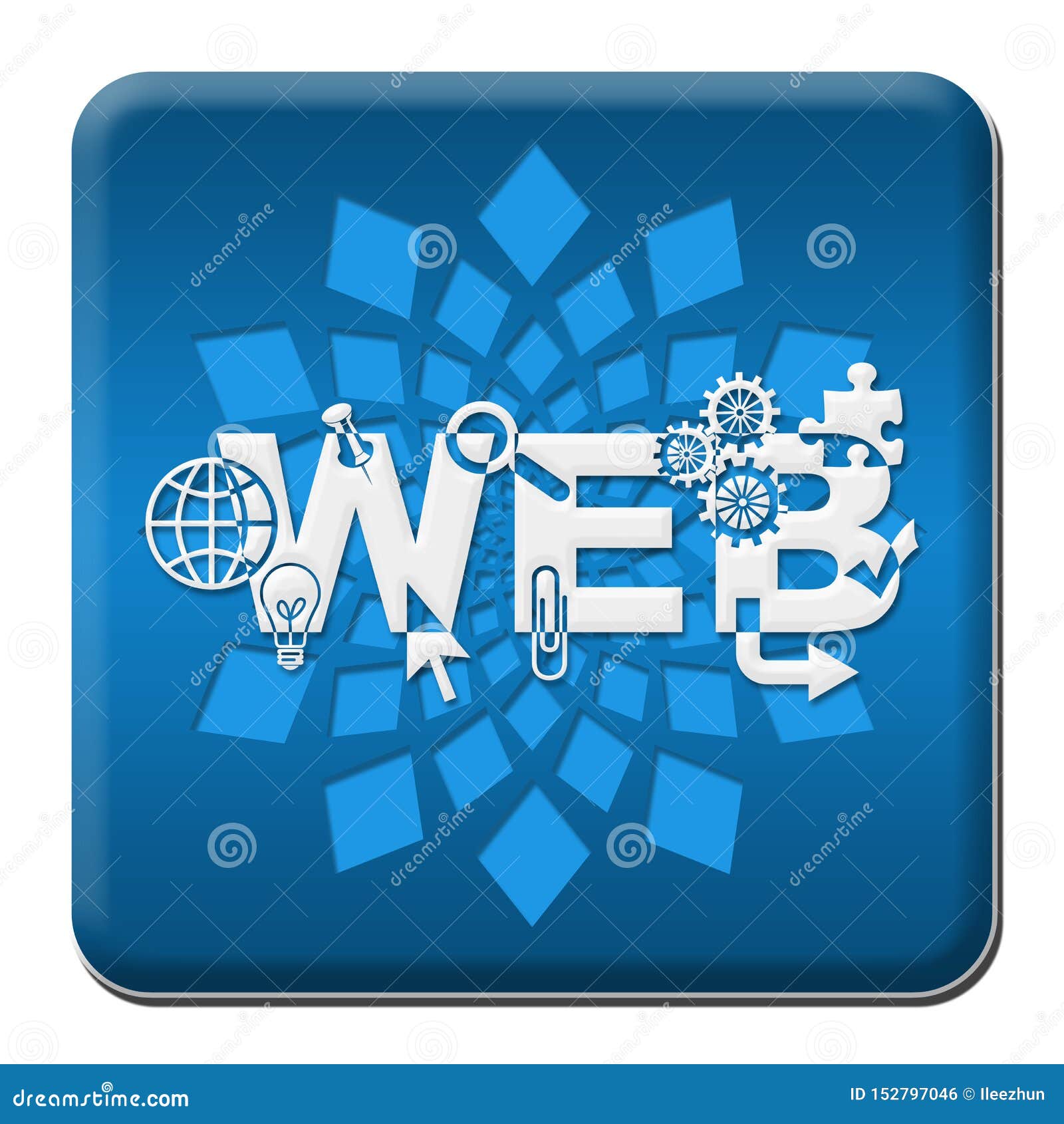 Web Blue Rounded Square with Element Stock Illustration - Illustration ...