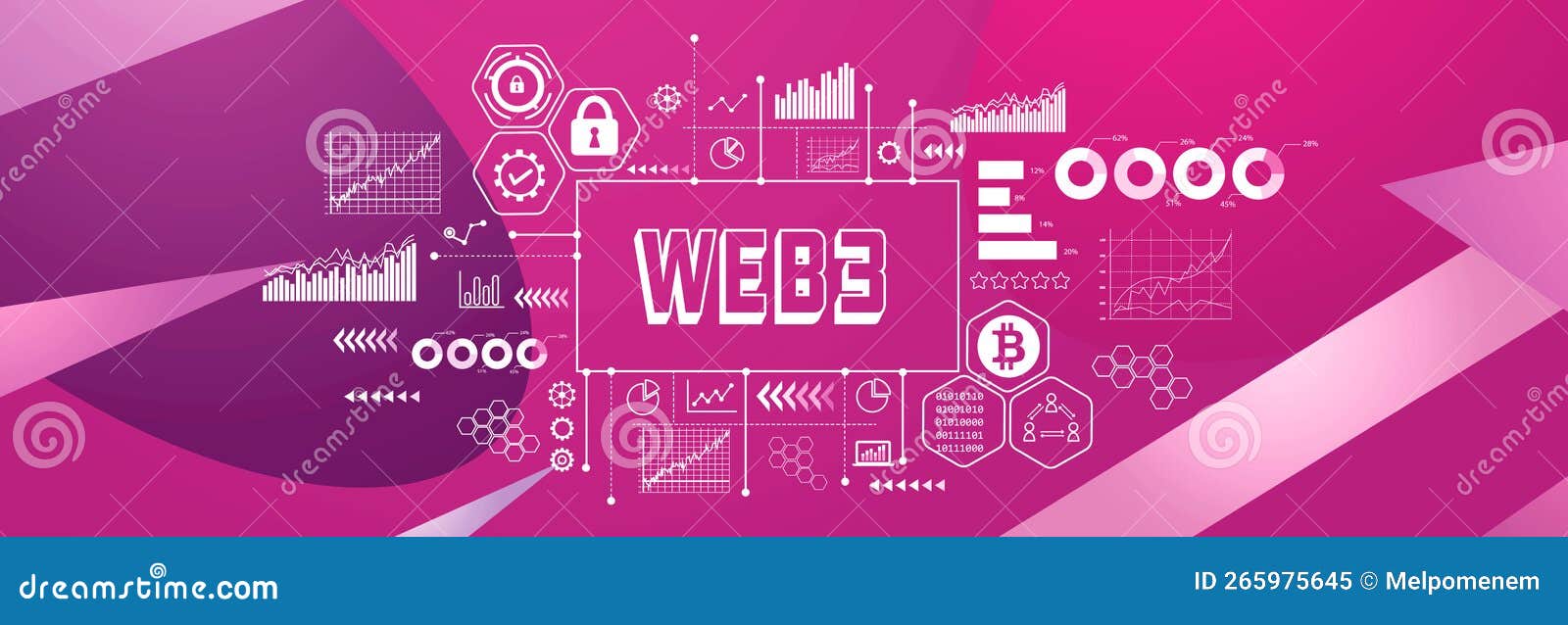 Web3 Theme on Geometric Pattern Background Stock Illustration ...