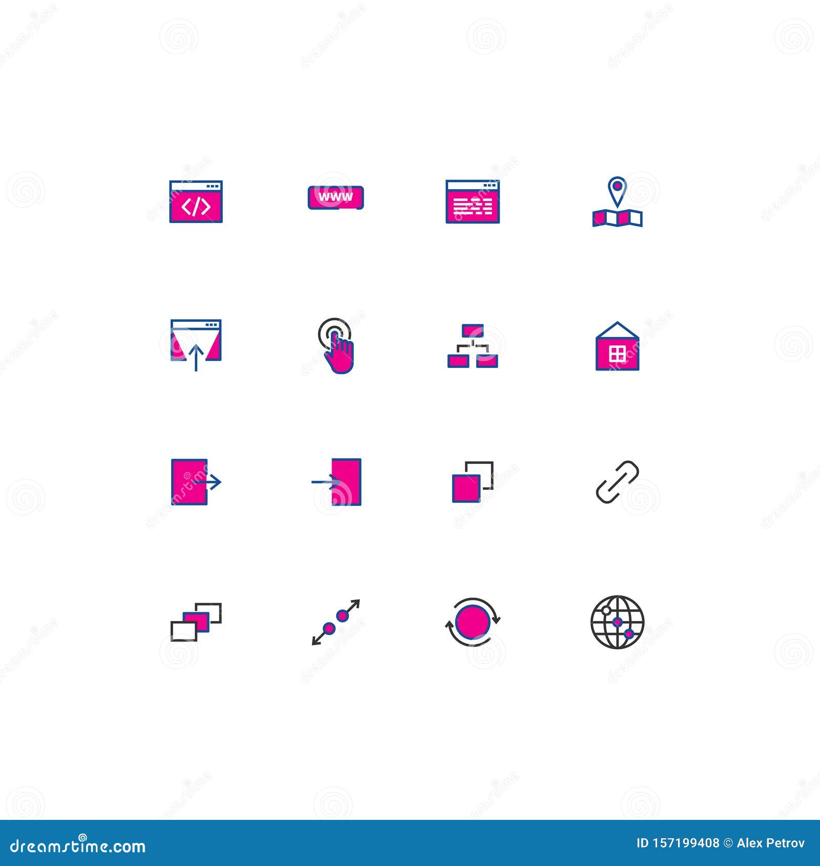 Web Thin Line Color Line Icons for Ui Stock Vector - Illustration of ...
