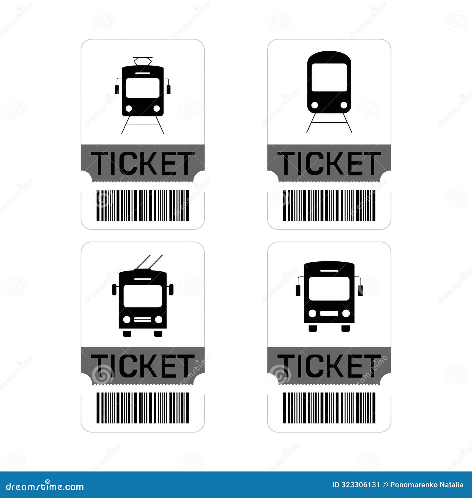 Web Tickets for Bus Tram Trolleybus, Plane Ship and Train.Icon ...