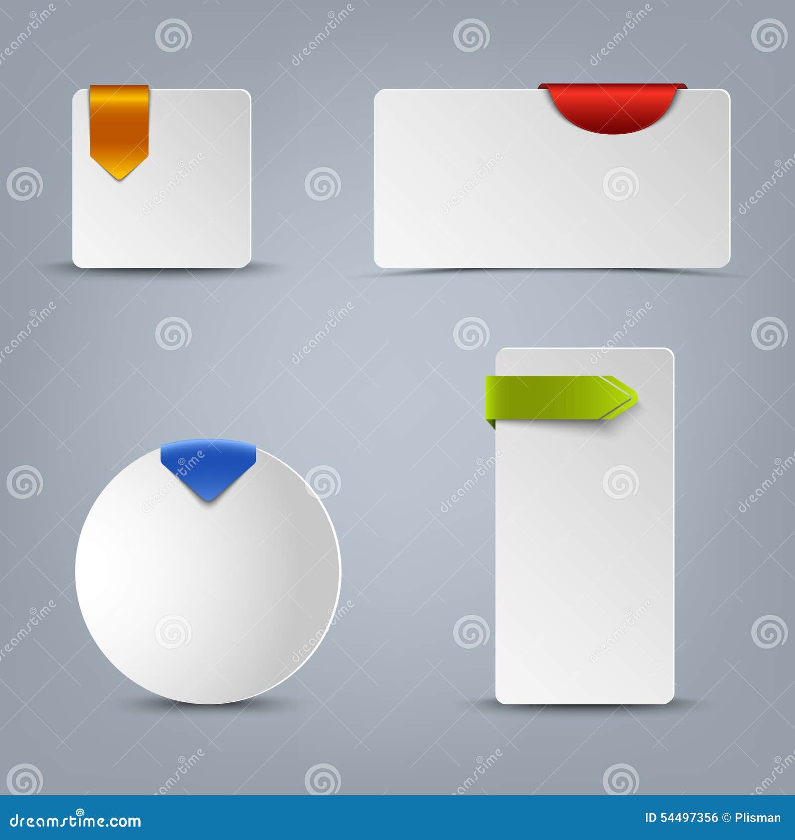 Web Tickets with Colorful Ribbons Template Stock Vector - Illustration ...