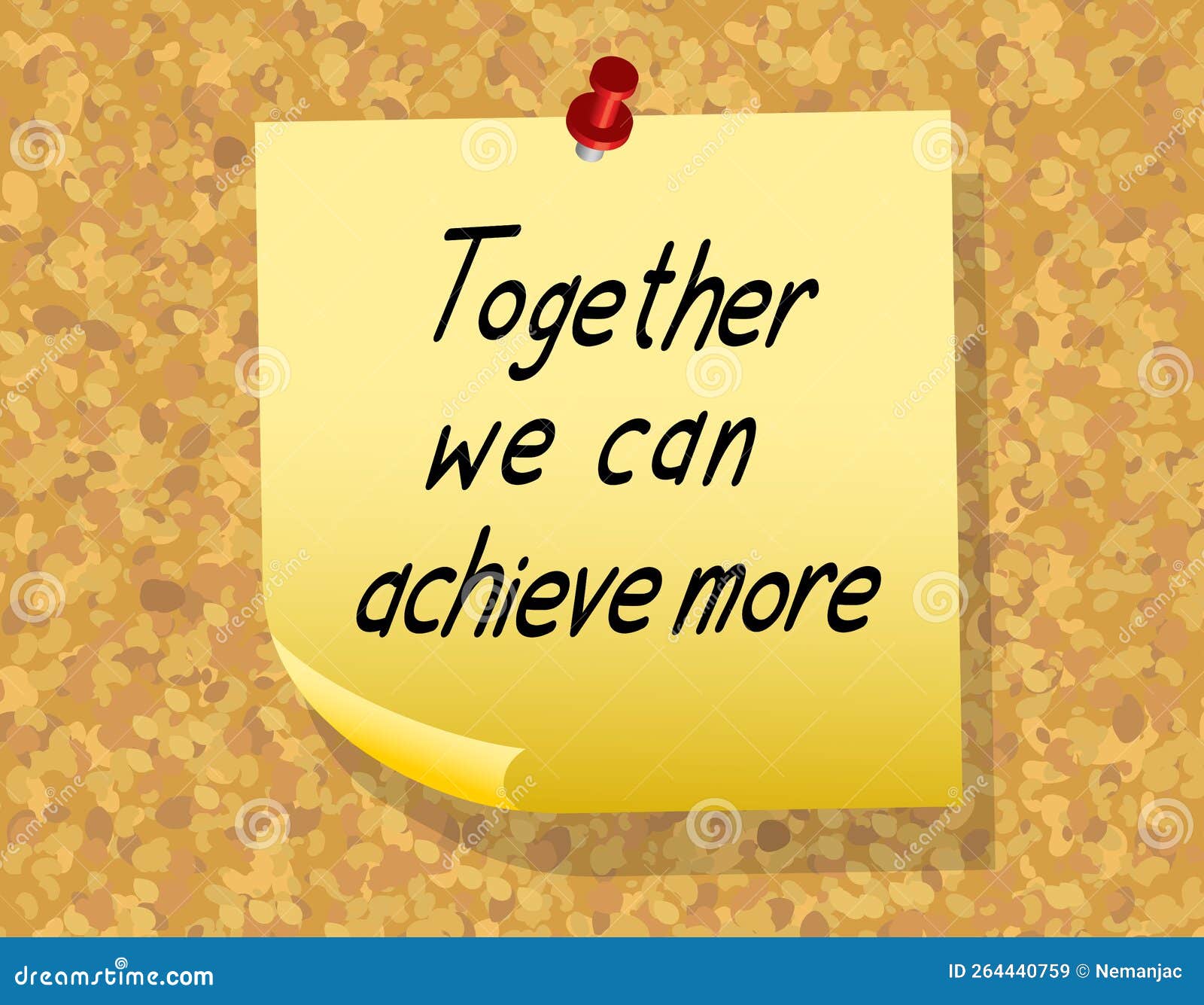 Together we Can Achieve More Stock Illustration - Illustration of cork ...