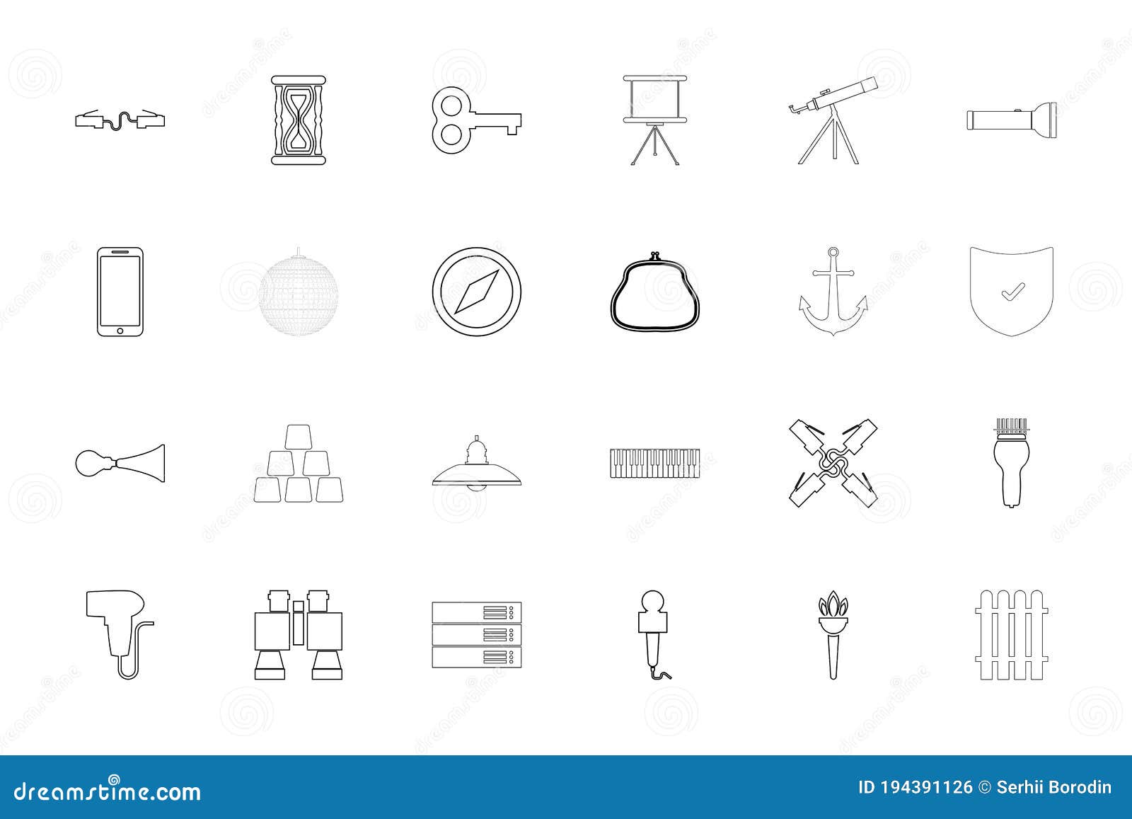 Web Tools Black Color Set Outline Style Flat Vector Image Stock Vector ...