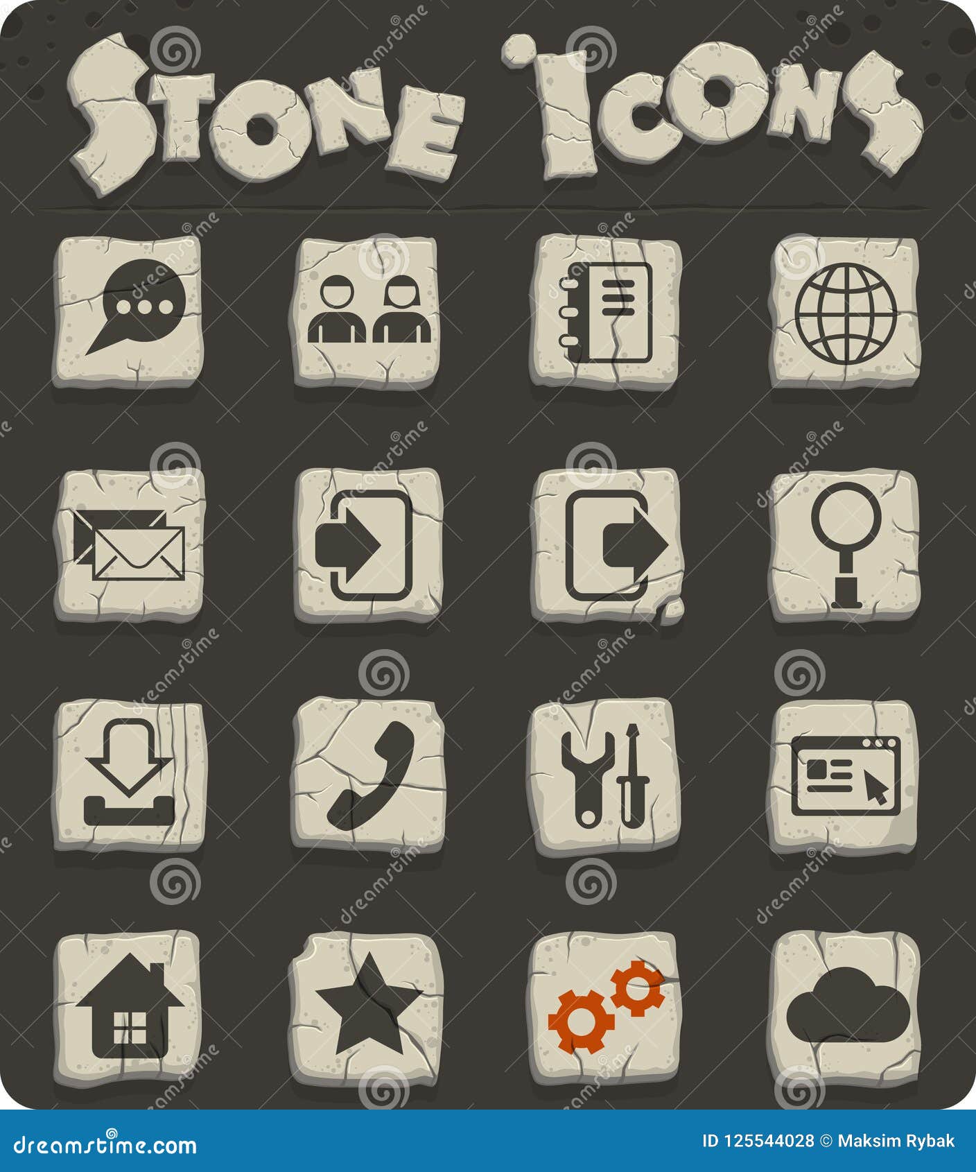 Web tools icon set stock vector. Illustration of stone - 125544028