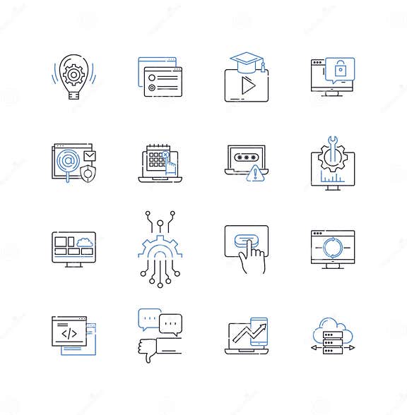 Web Tools Line Icons Collection. Browser, HTML, CSS, JavaScript, Responsive, Mobile, Bootstrap ...