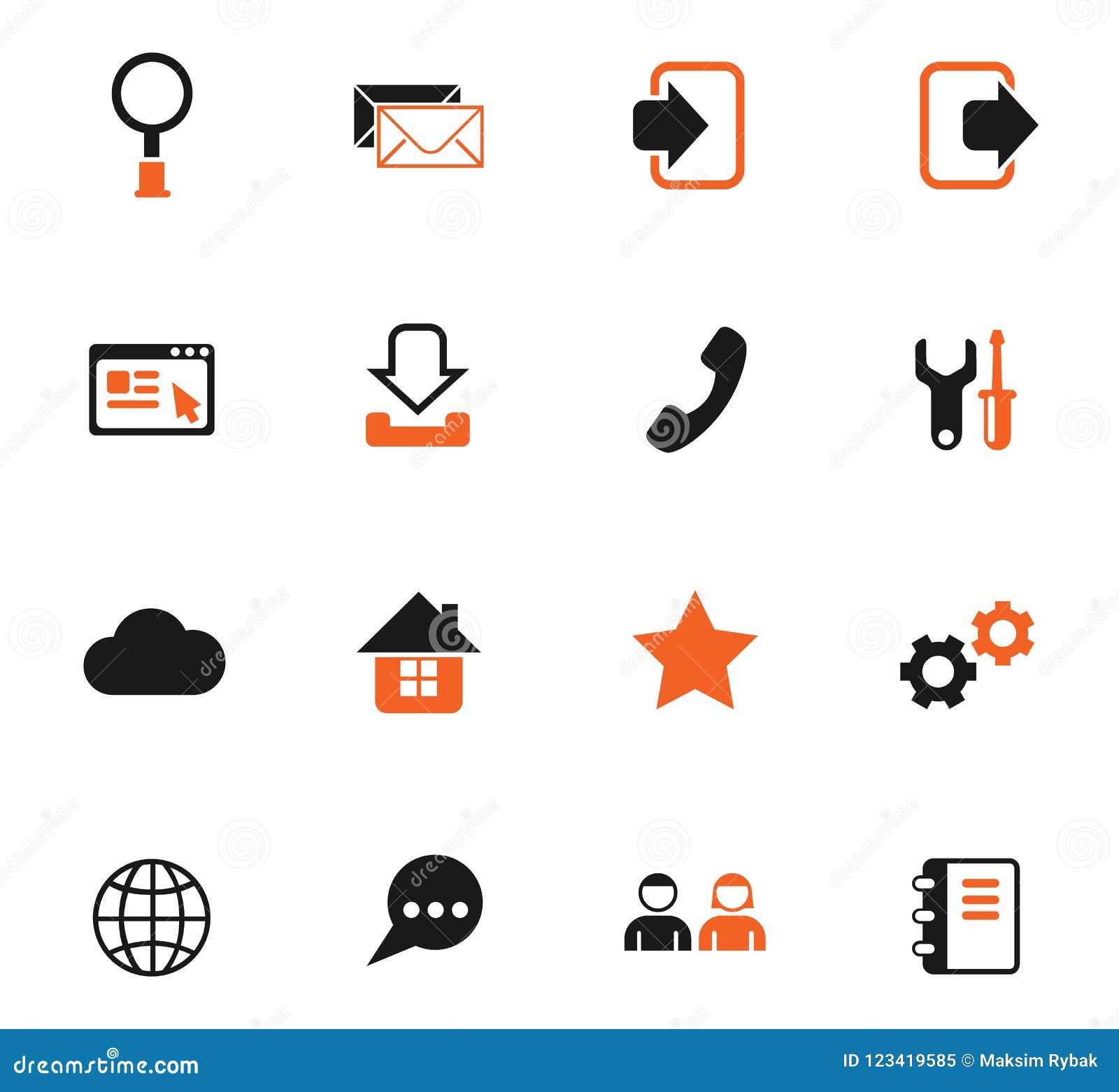 Web tools icon set stock vector. Illustration of glass - 123419585