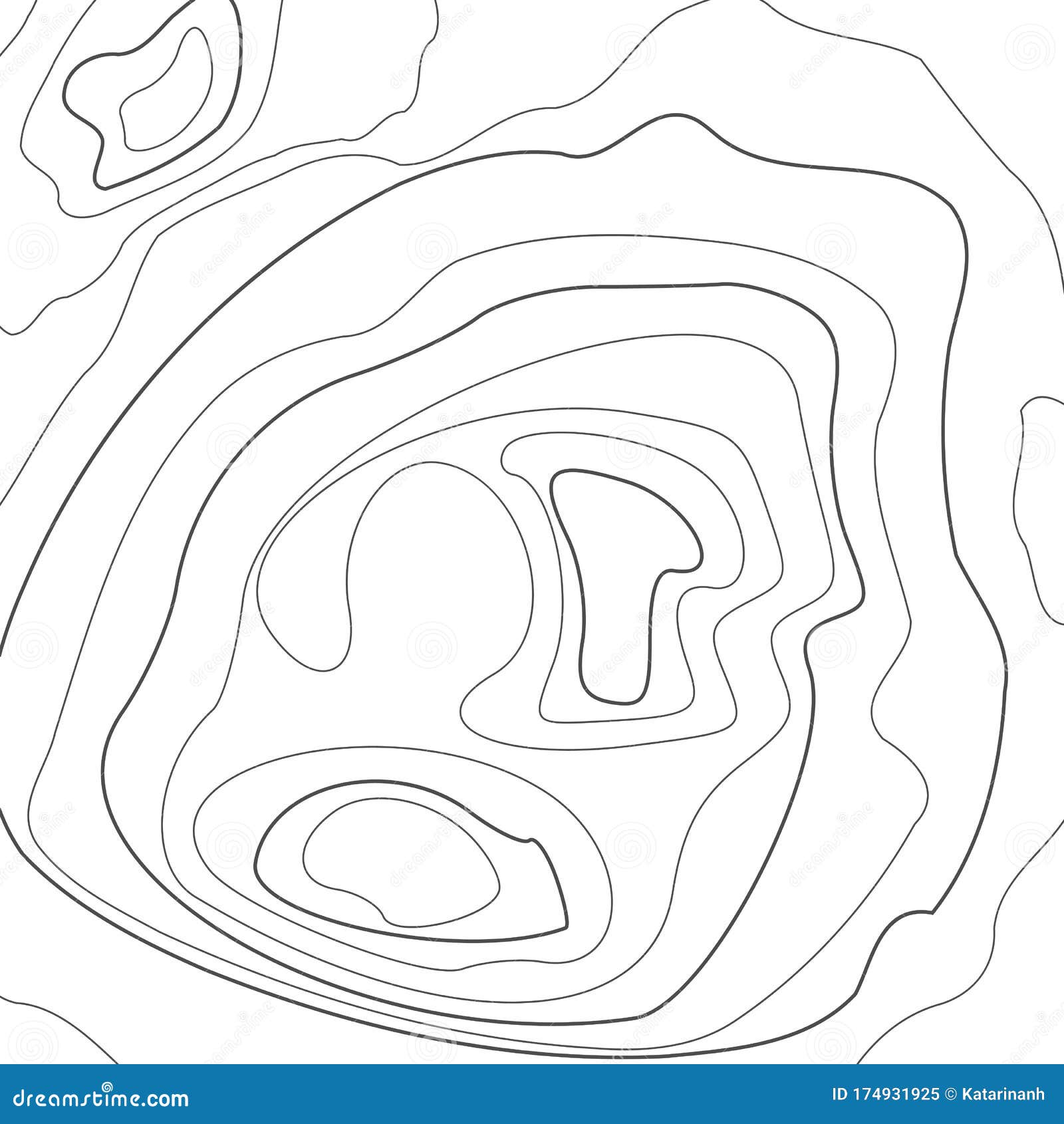 Topographic Map. Liquid Abstract Background. Grey Contours Vector ...