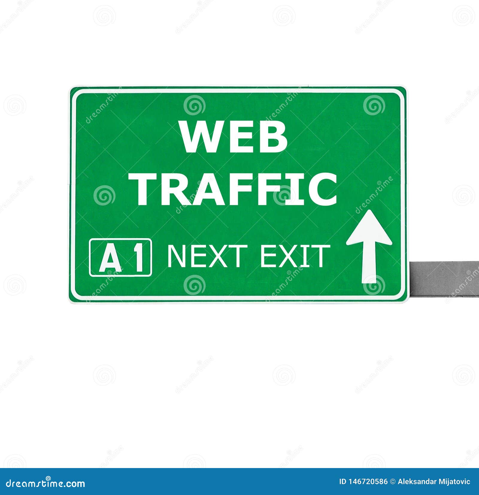 WEB TRAFFIC Road Sign Isolated on White Stock Photo - Image of road ...