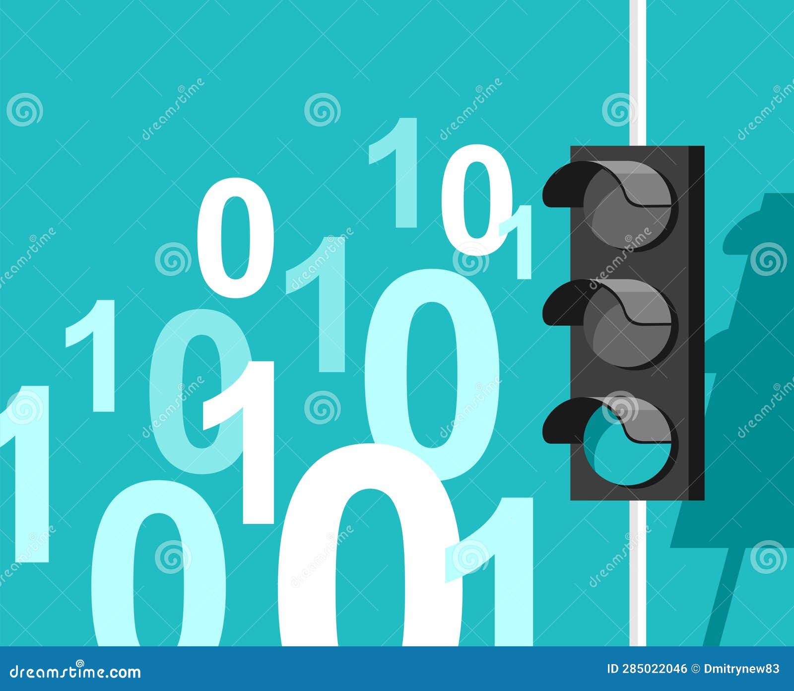 Web Traffic - Semaphore and Binary Code Stock Vector - Illustration of website, street: 285022046
