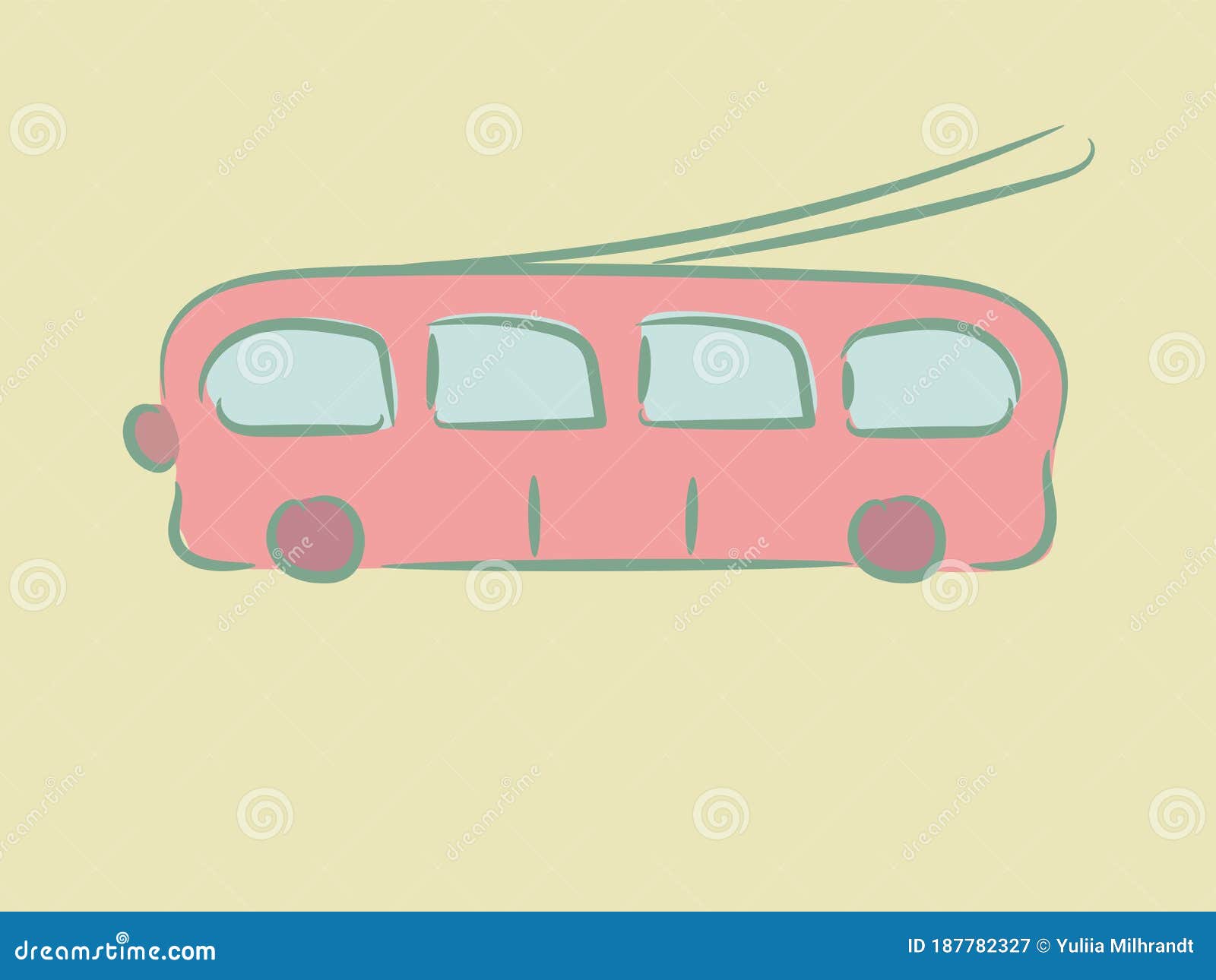 Trolley Bus Toy for Children. Vector Color Isolated Stock Illustration ...