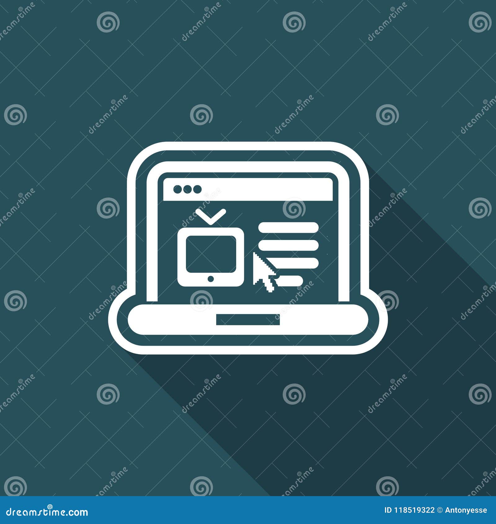 Web Tv site icon stock vector. Illustration of navigation - 118519322