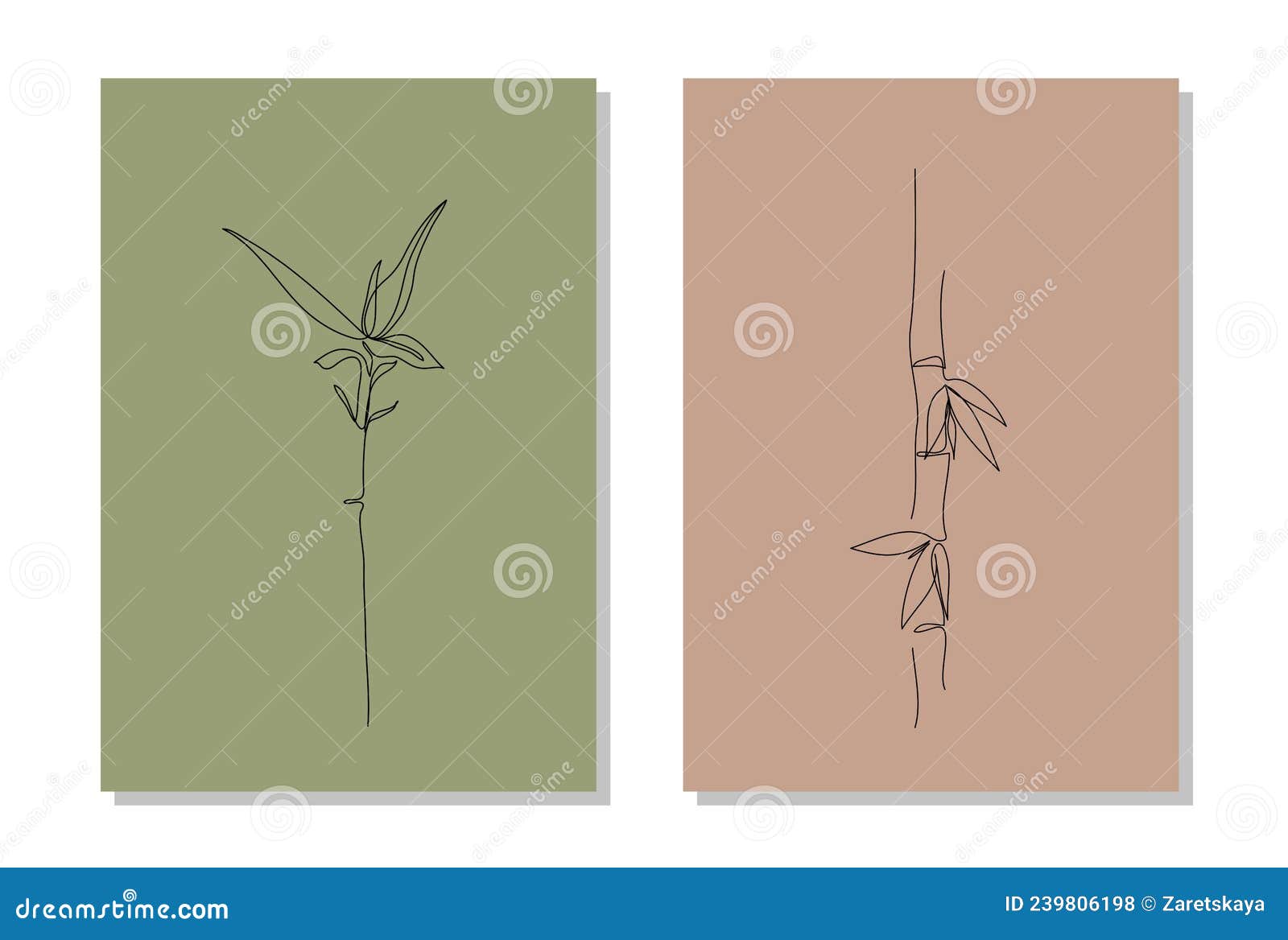 Bamboo line art posters stock vector. Illustration of poster - 239806198