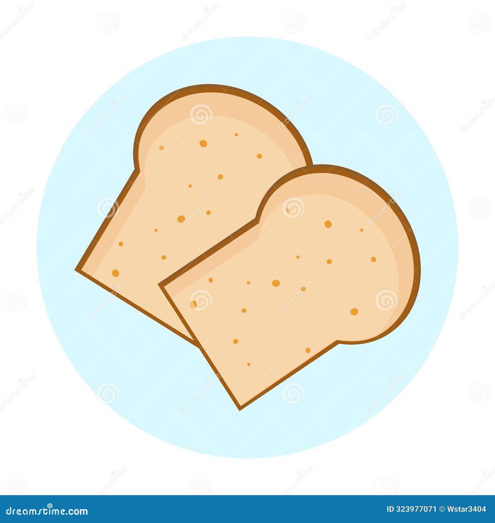Two Slices of Cartoon Bread Icon Stock Illustration - Illustration of ...