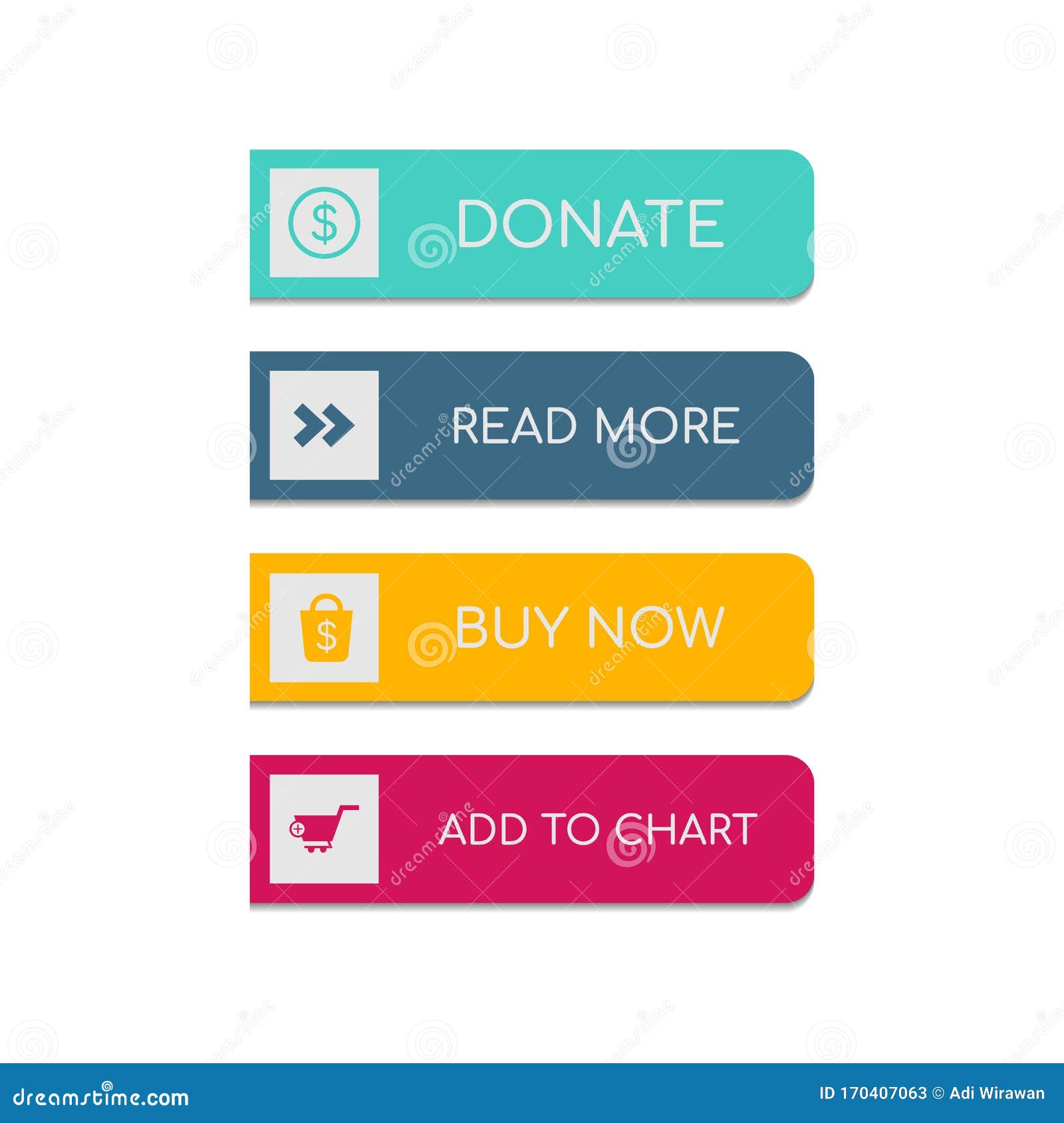 Web and Ui Application Color Button Icon for Modern Website Stock ...