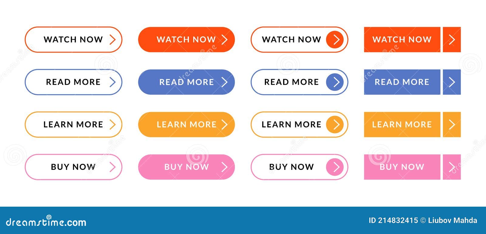 Web UI Buttons Set. Flat Internet Oval Shapes, Navigation Graphic ...
