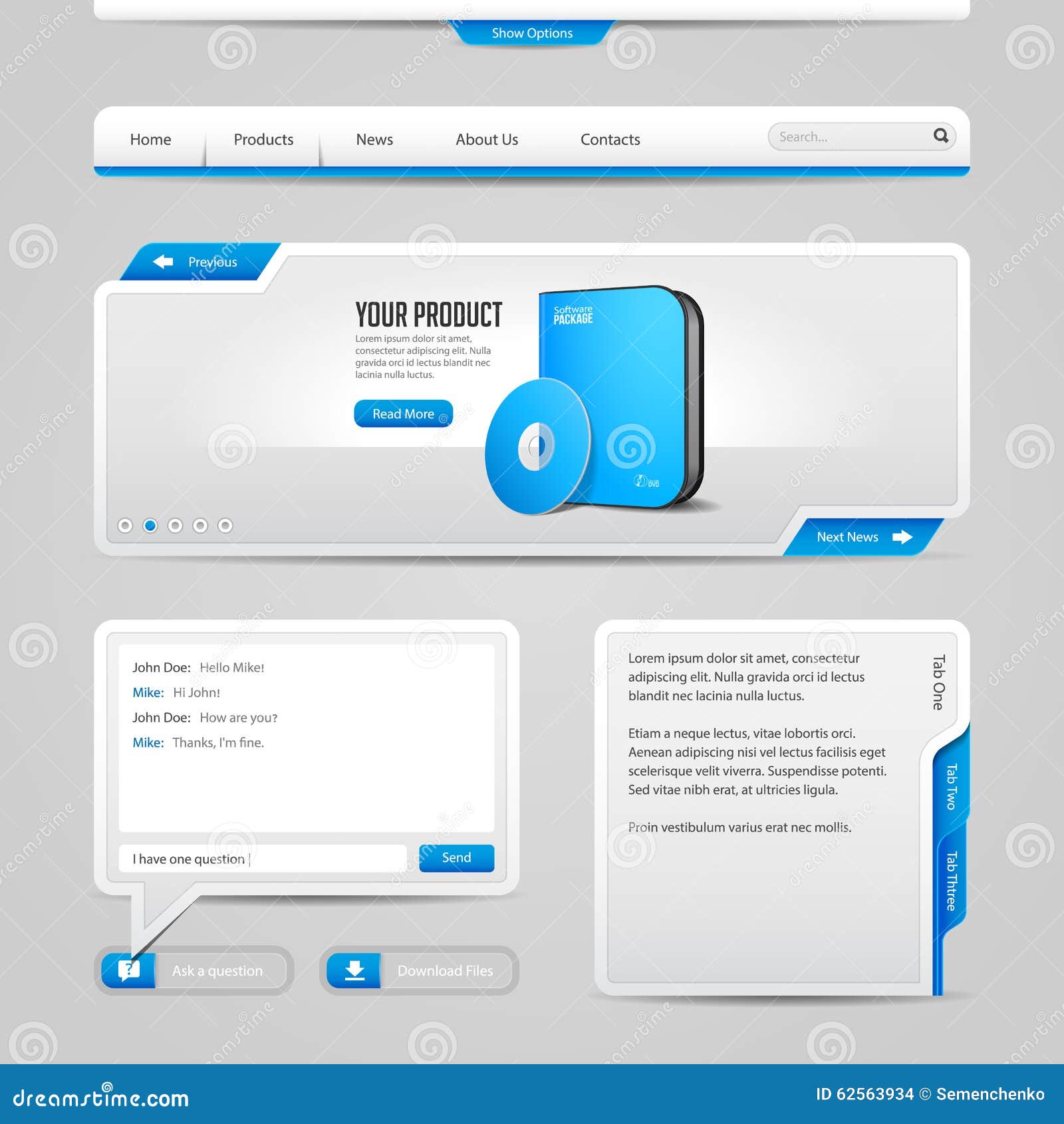 Web UI Controls Elements Gray and Blue on Gray Background : Navigation ... Web UI Controls Elements Gray and Blue on Gray Background : Navigation ...