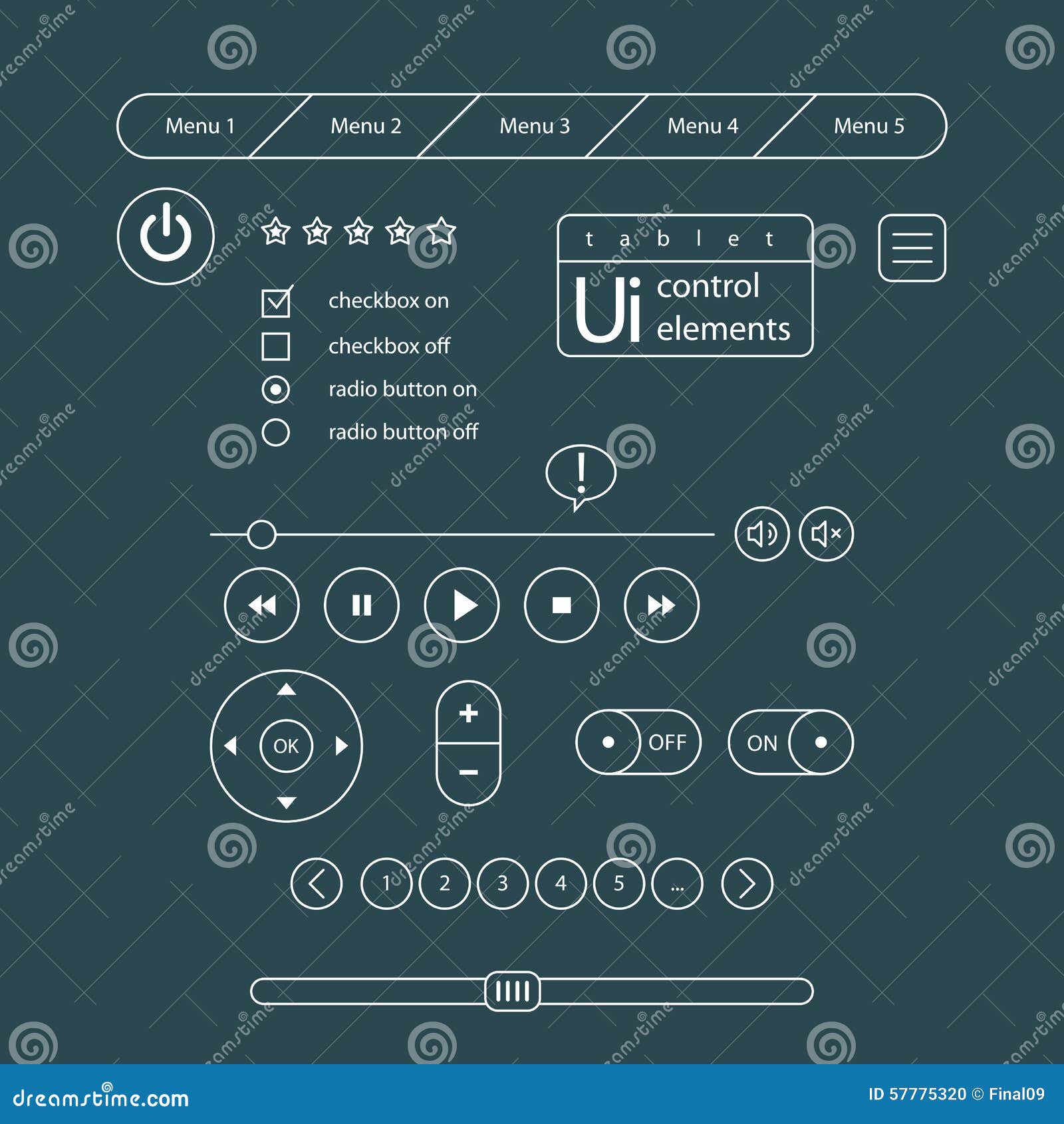 Web UI Elements Design Gray Stock Vector - Illustration of button ...