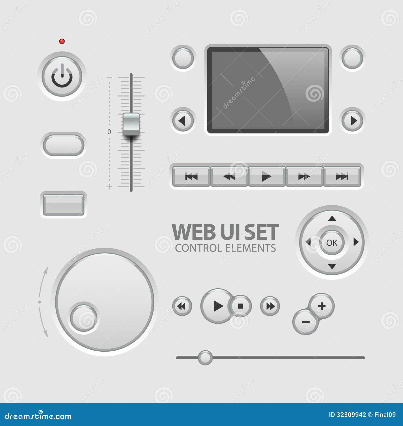 Web UI Elements Design Light Gray Stock Vector - Illustration of gray ...