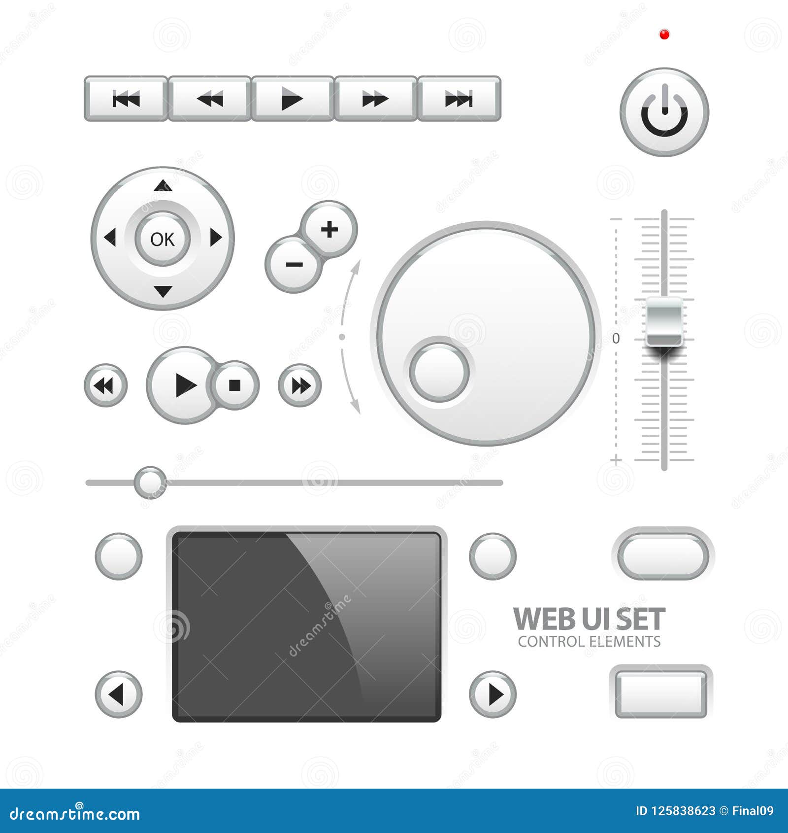 Web UI Elements Design Light Gray Stock Vector - Illustration of browse ...