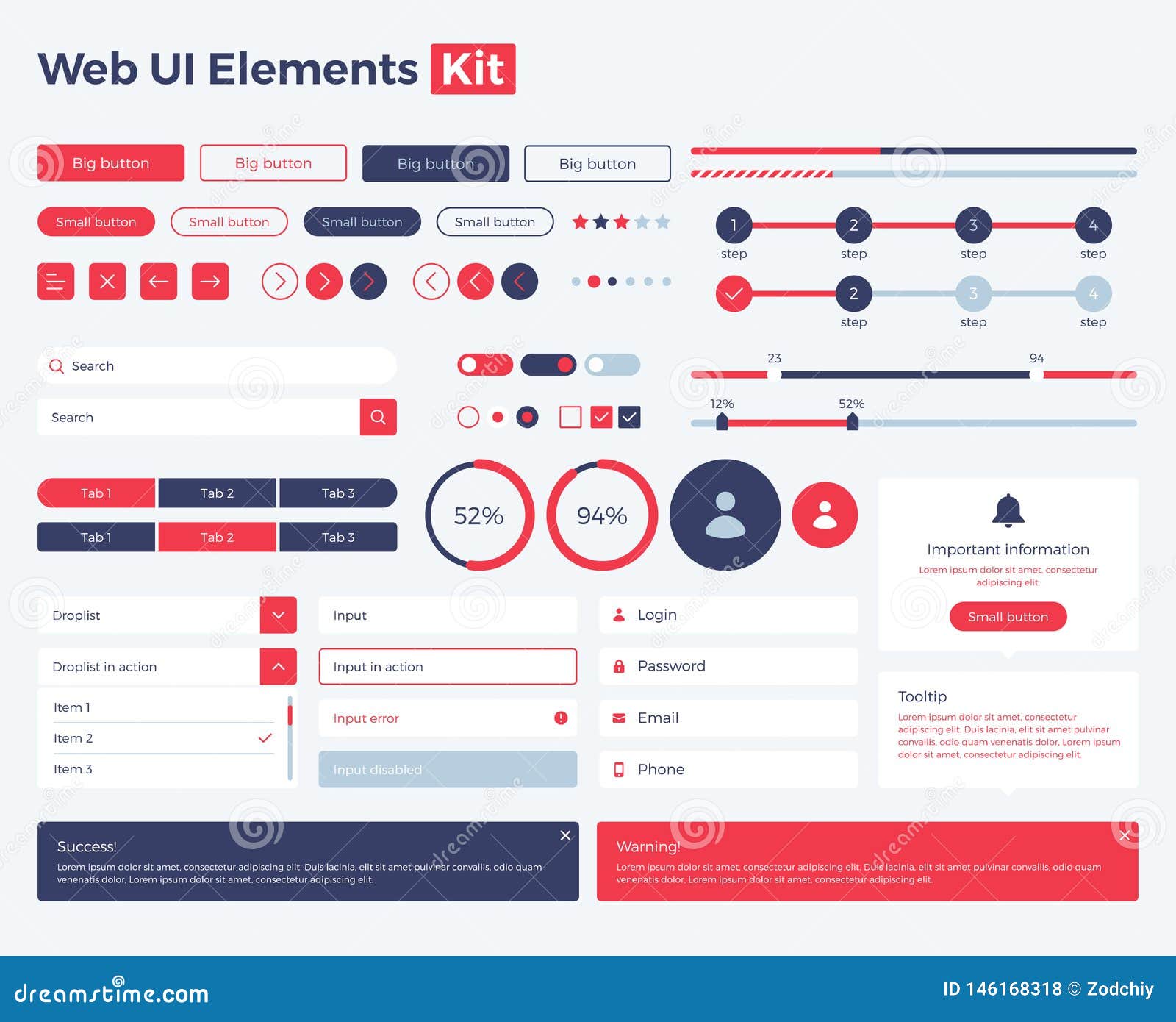 Web Ui Elements Kit Copy Stock Vector Illustration Of Button 146168318