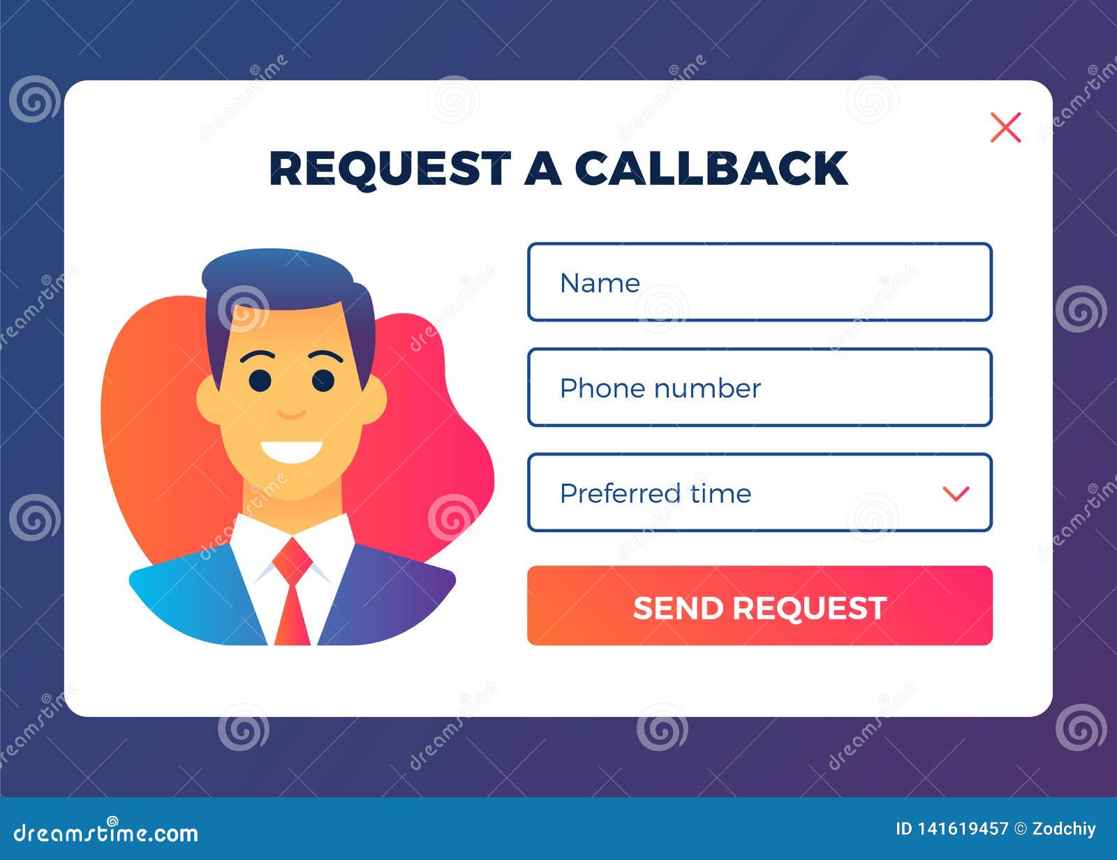 Web-ui-elements-popups-callback Copy Stock Vector - Illustration of ...