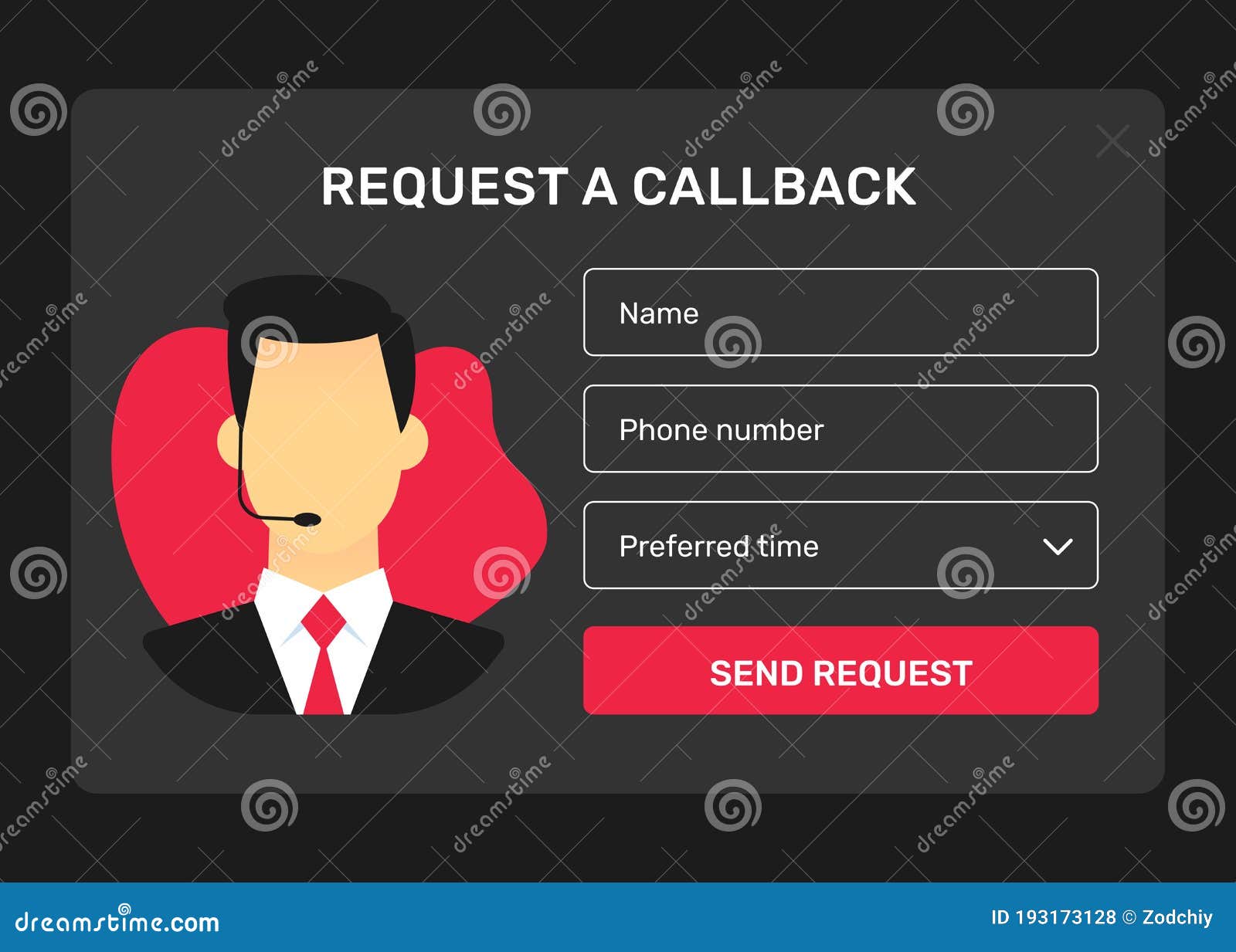 Web-ui-elements-popups-callback Copy Stock Vector - Illustration of ...