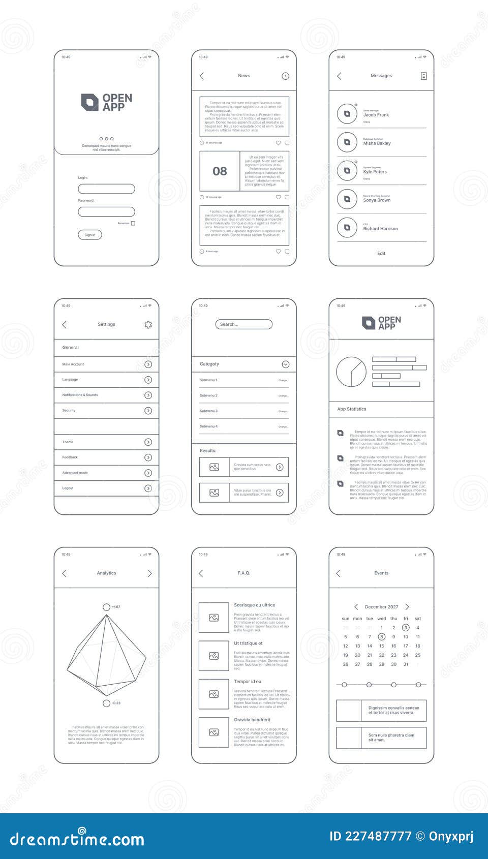 Web Ui Kit Line. Wireframes for Clean Design Projects Websites ...