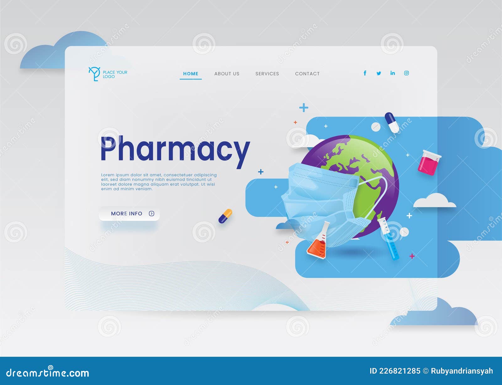 Web or Landing Page UI Pharmacy Stock Vector - Illustration of ...