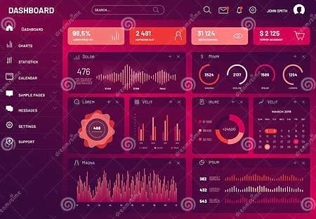 Web UI UX Application Data Infographic. Dashboard Template Statistics ...