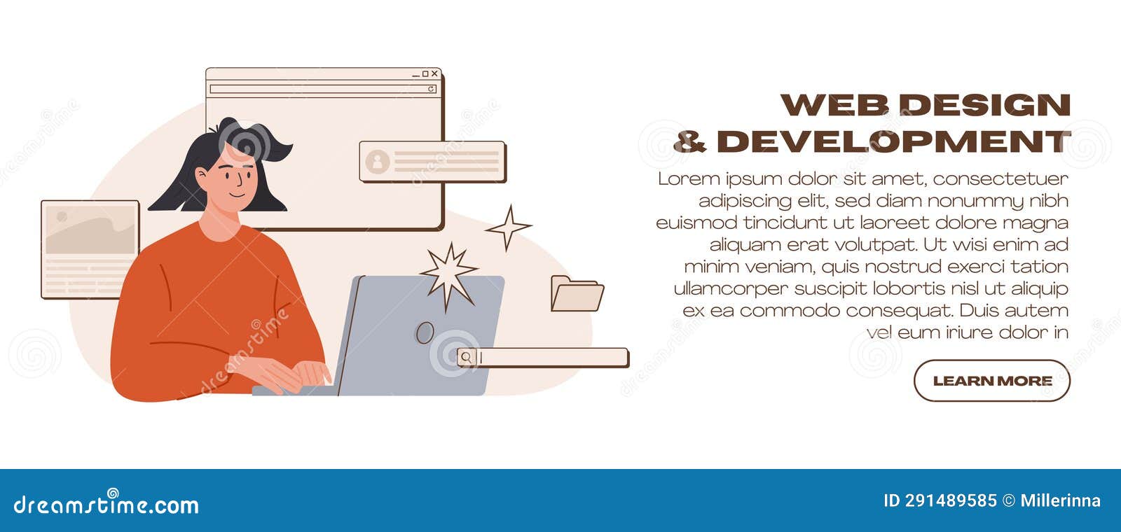 Web UI UX Design Website Development Web Banner Template. Female ...