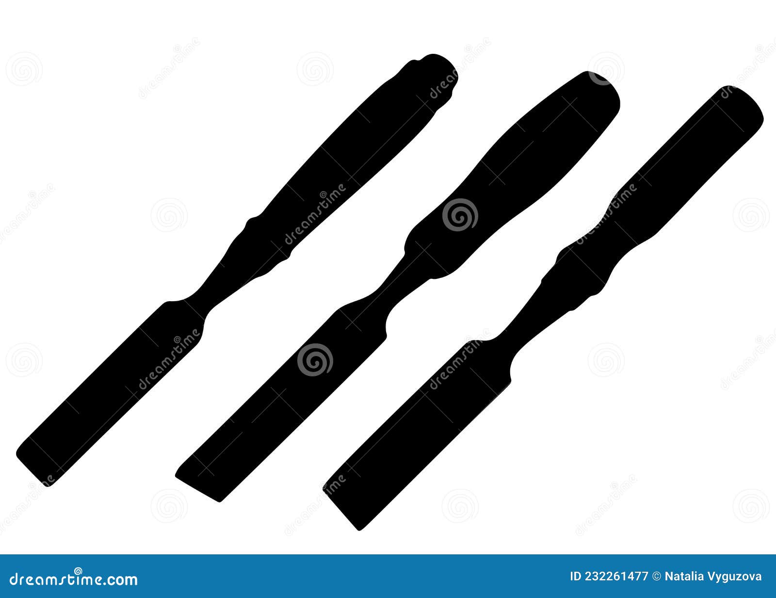 Construction Chisels In A Set. Vector Illustration | CartoonDealer.com ...