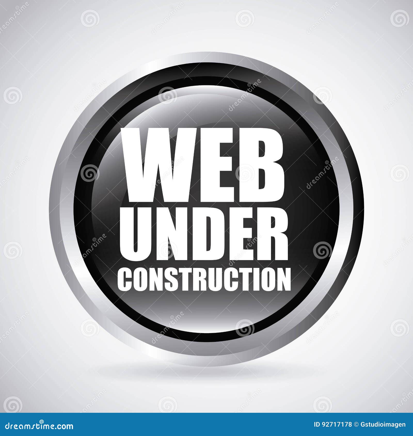 Web Under Construction Silver Button Isolated Icon Design Stock Vector ...