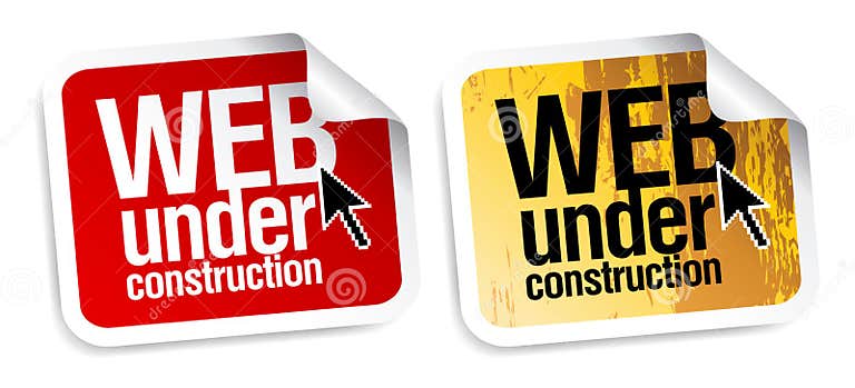 Web Under Construction Stickers. Stock Vector - Illustration of project ...