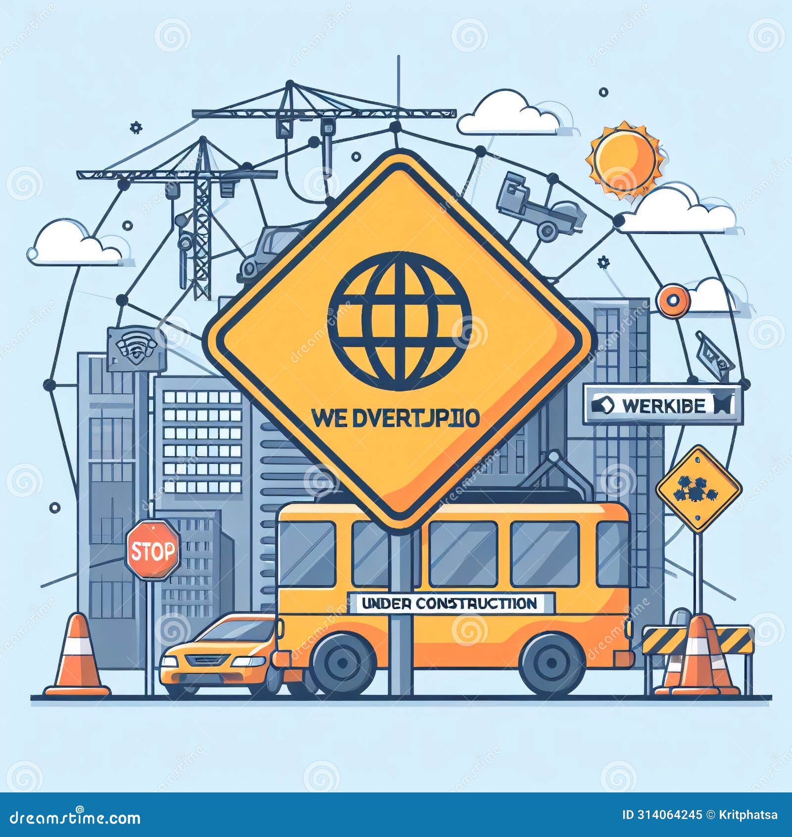 Web Under Construction Transit Signal. Vector Generative Ai for ...