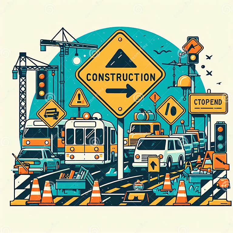 Web Under Construction Transit Signal. Vector Illustration Generative ...