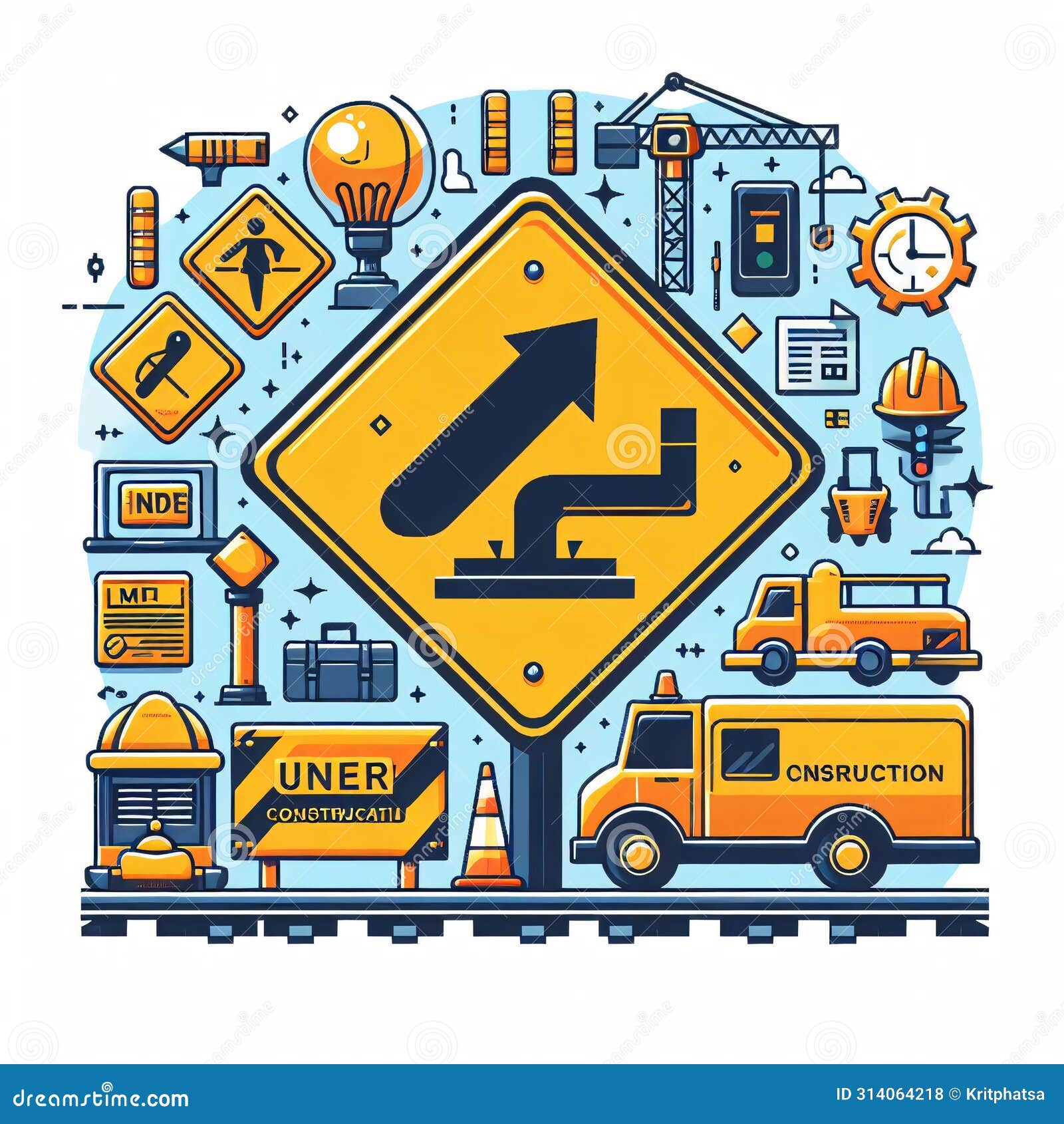 Web Under Construction Transit Signal. Vector Illustration Generative ...