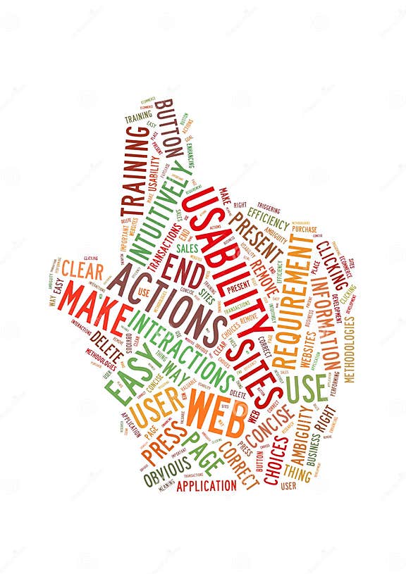 Web Usability Word Cloud Hand Shape Stock Illustration - Illustration ...