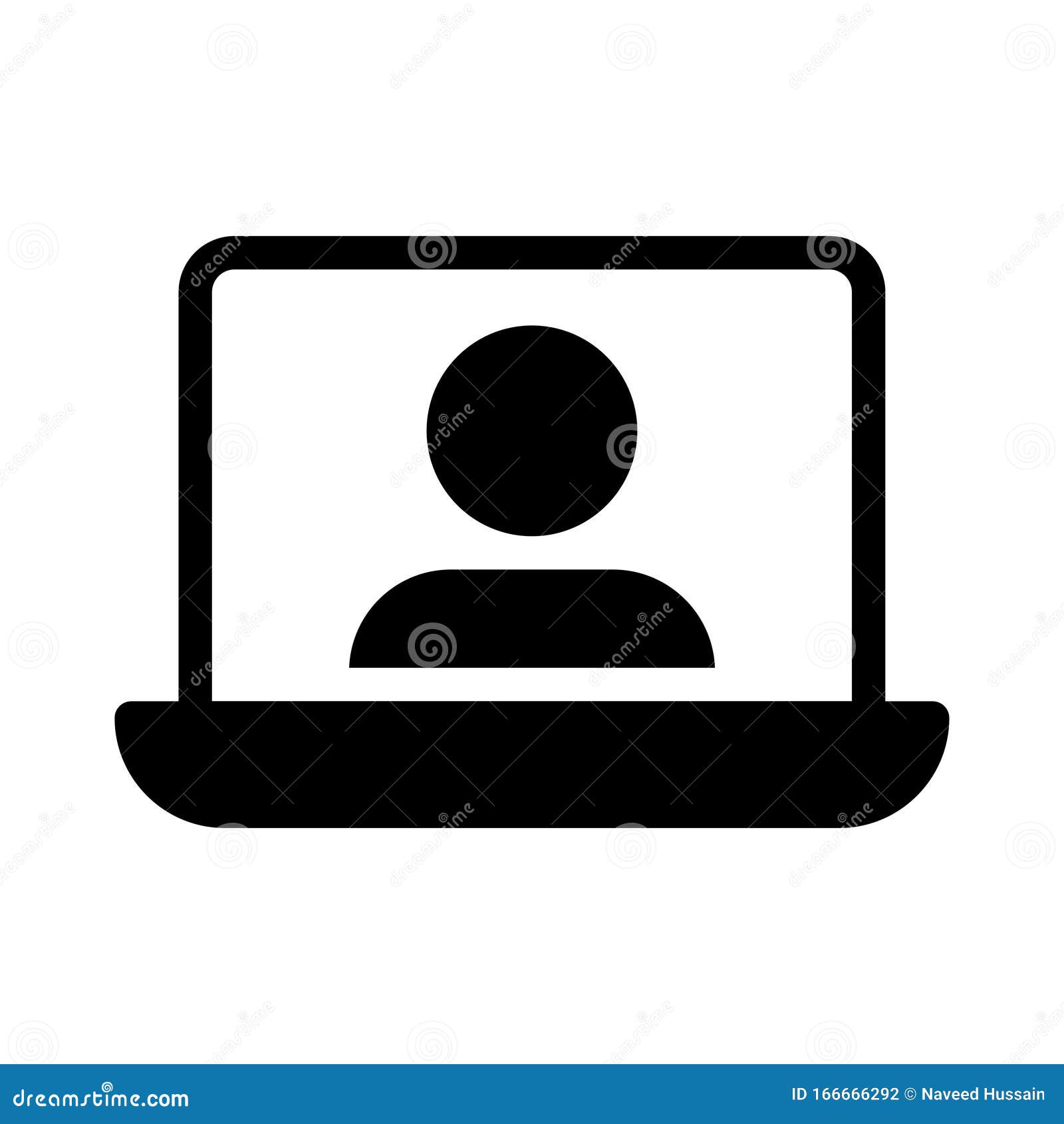 User Laptop Vector Glyph Flat Icon Stock Illustration - Illustration of ...