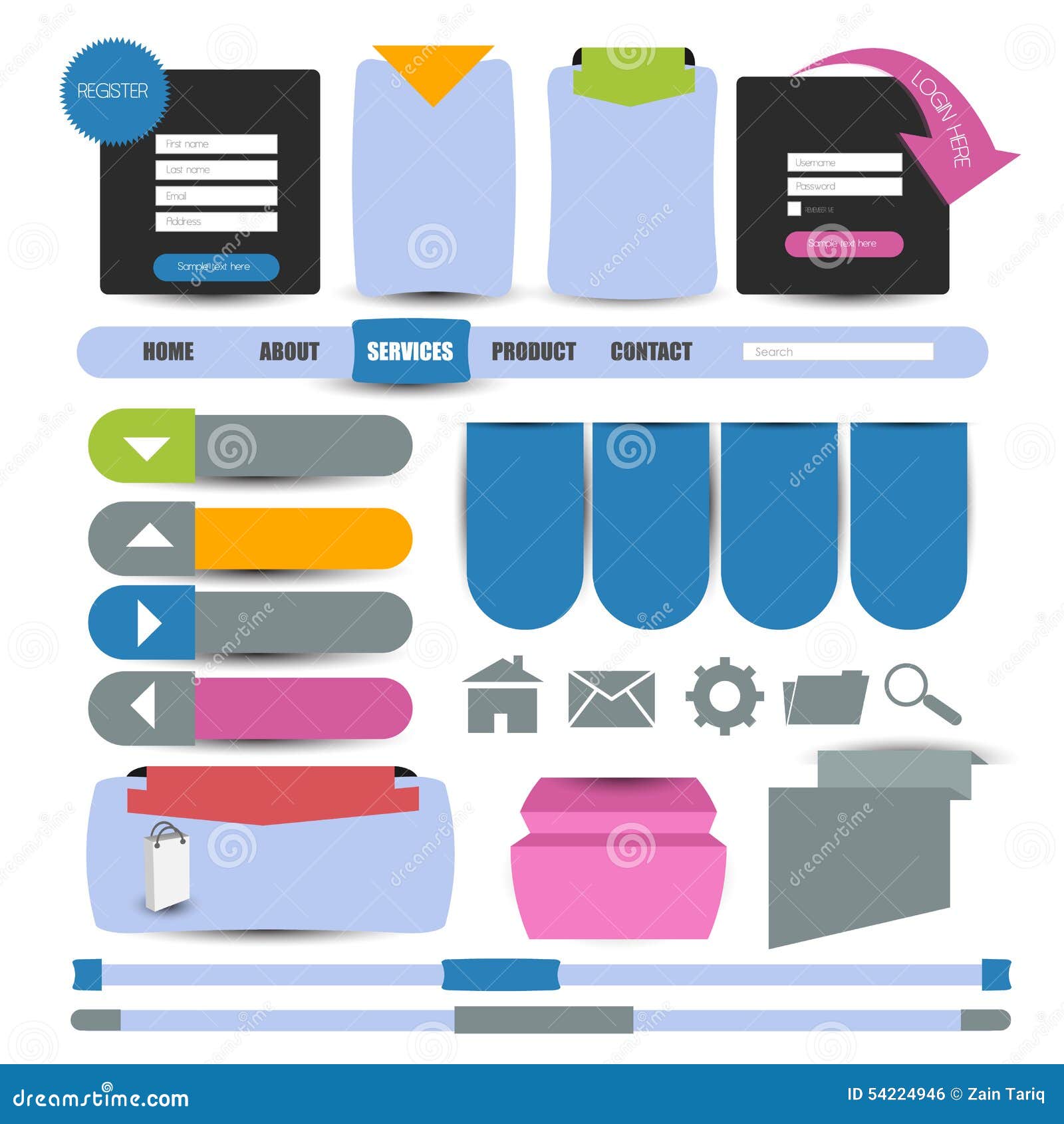 Web User Interface Element . Vector Stock Vector - Illustration of ...