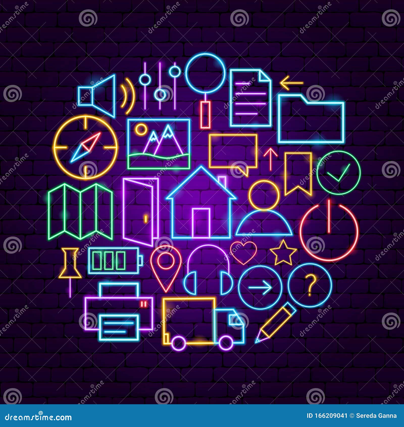 Web User Interface Neon Concept Stock Vector - Illustration of neon ...
