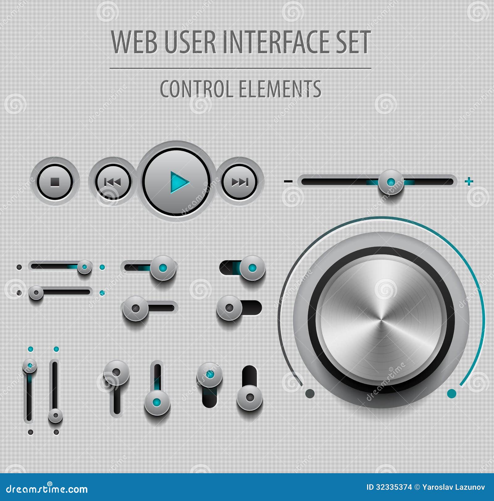 Web User Interface Set stock vector. Illustration of knob - 32335374