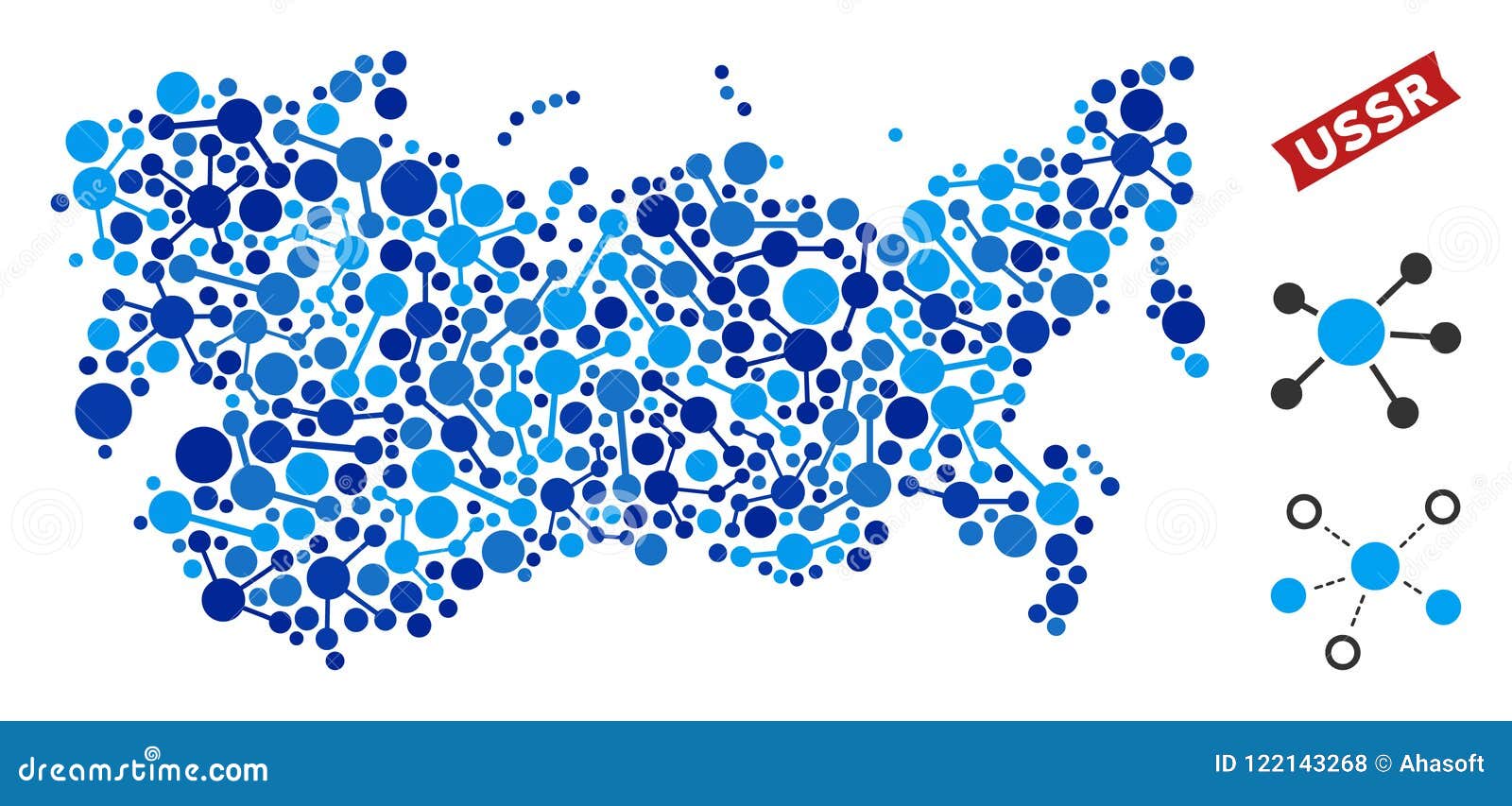 USSR Map Connections Composition Stock Vector - Illustration of ...