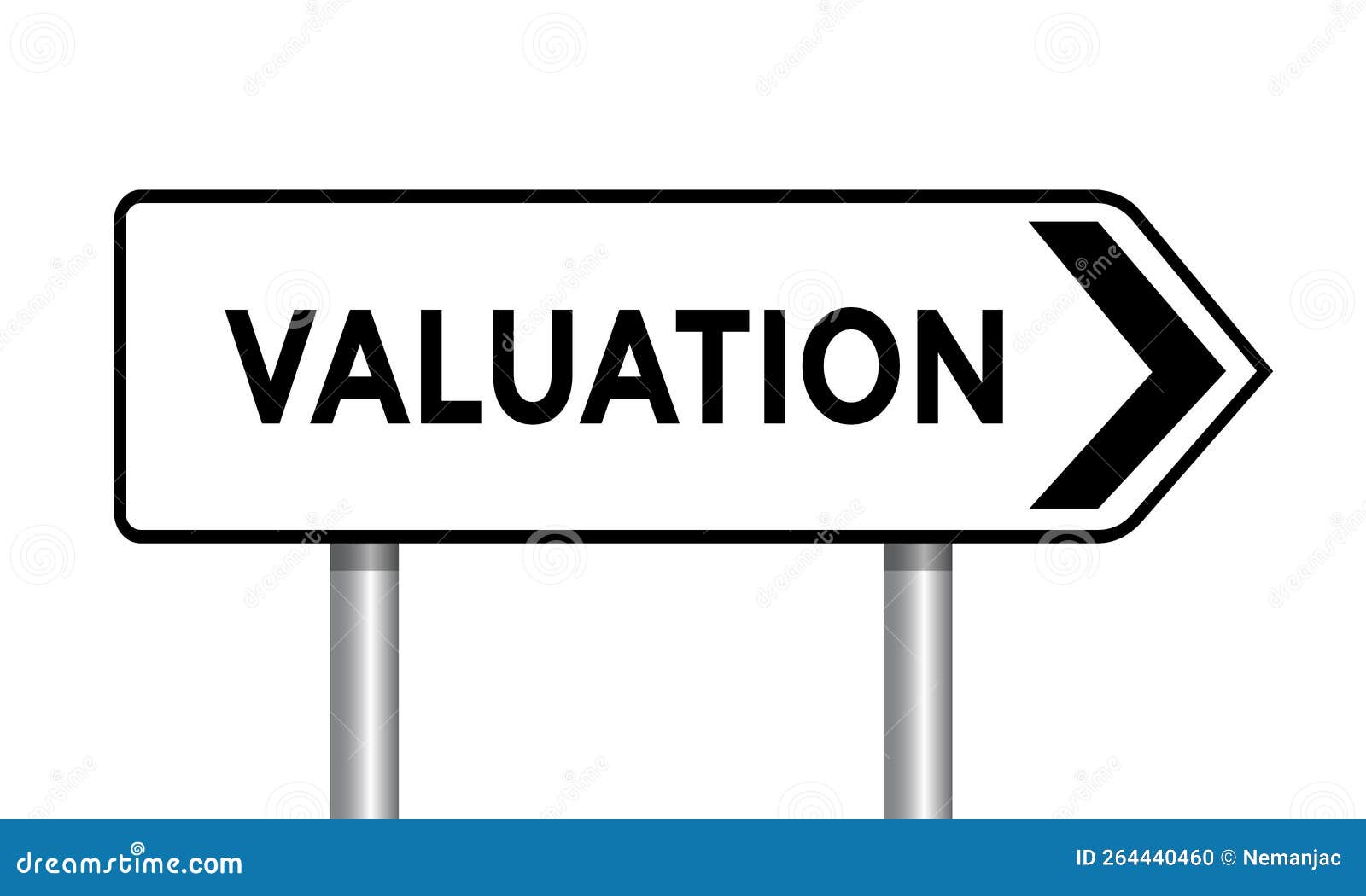Valuation, White Pointing Arrow Sign Stock Illustration - Illustration ...