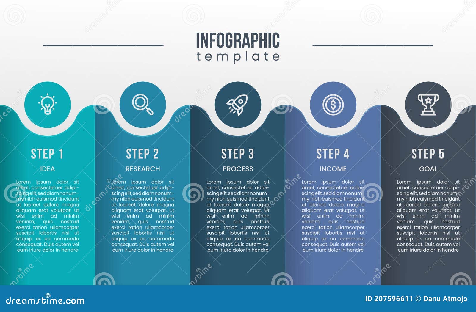 Timeline Set Of Point Infographic With 4 Point Stages And Box And ...